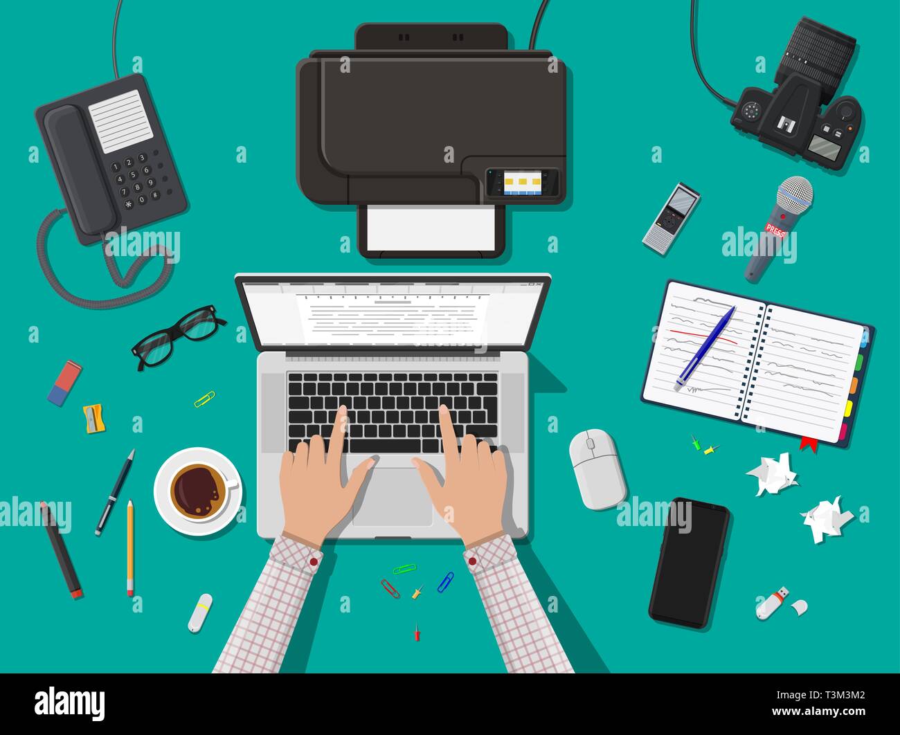 Reporter office printer icon hi-res stock photography and images - Alamy