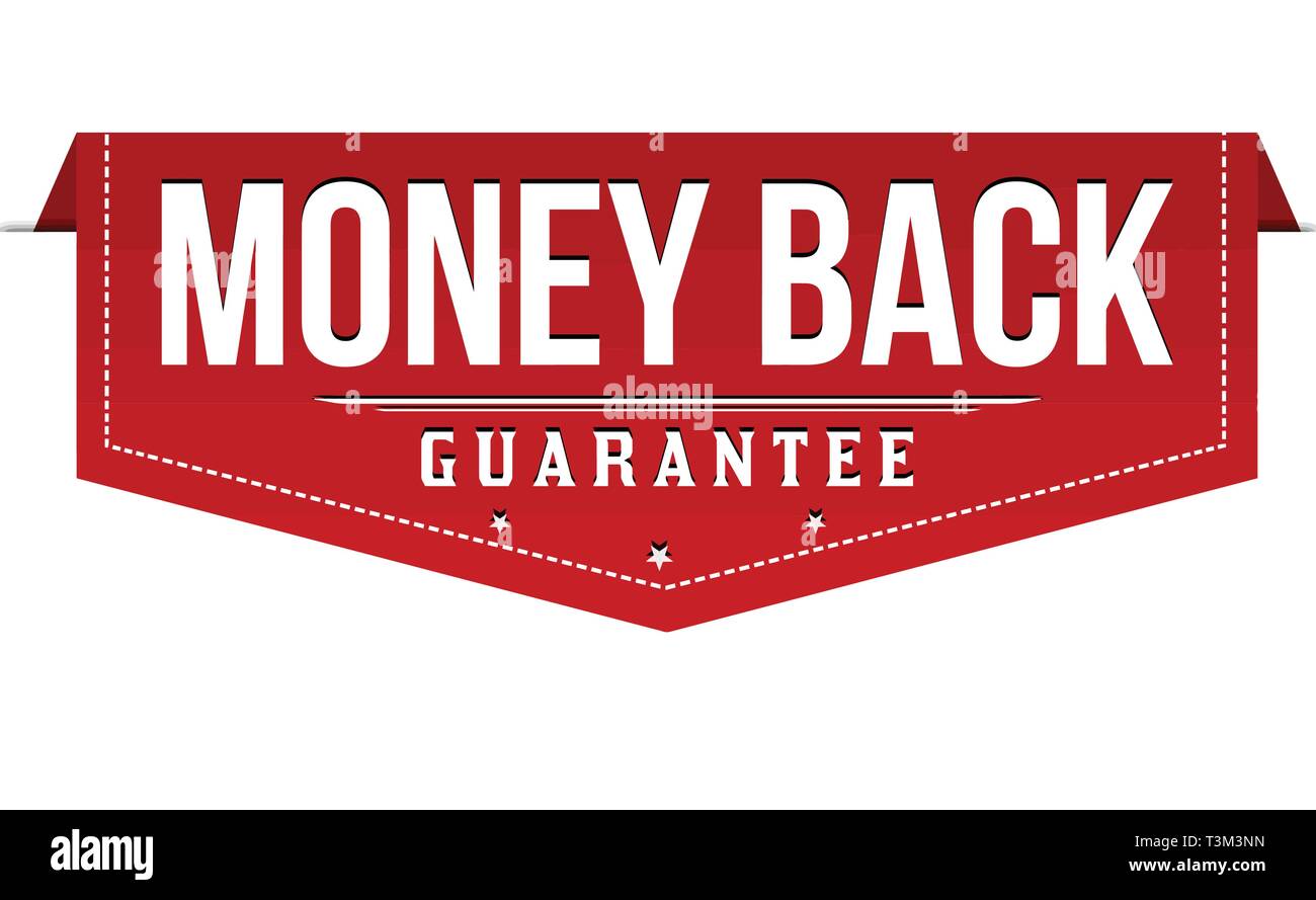 Money back label or sticker on white background, vector illustration ...