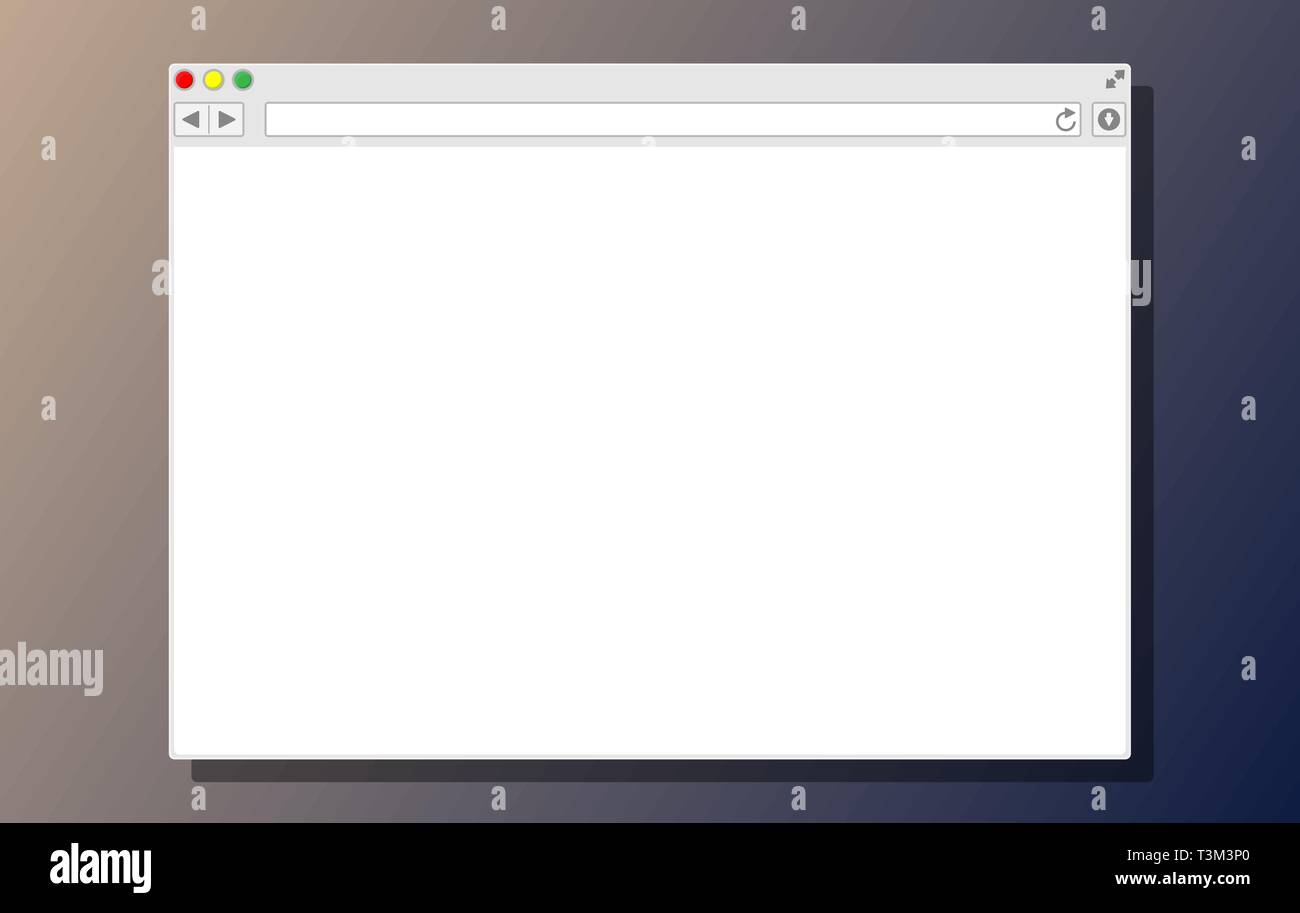White Blank Browser Window Operating System User Interface Generic Internet Browser Software 
