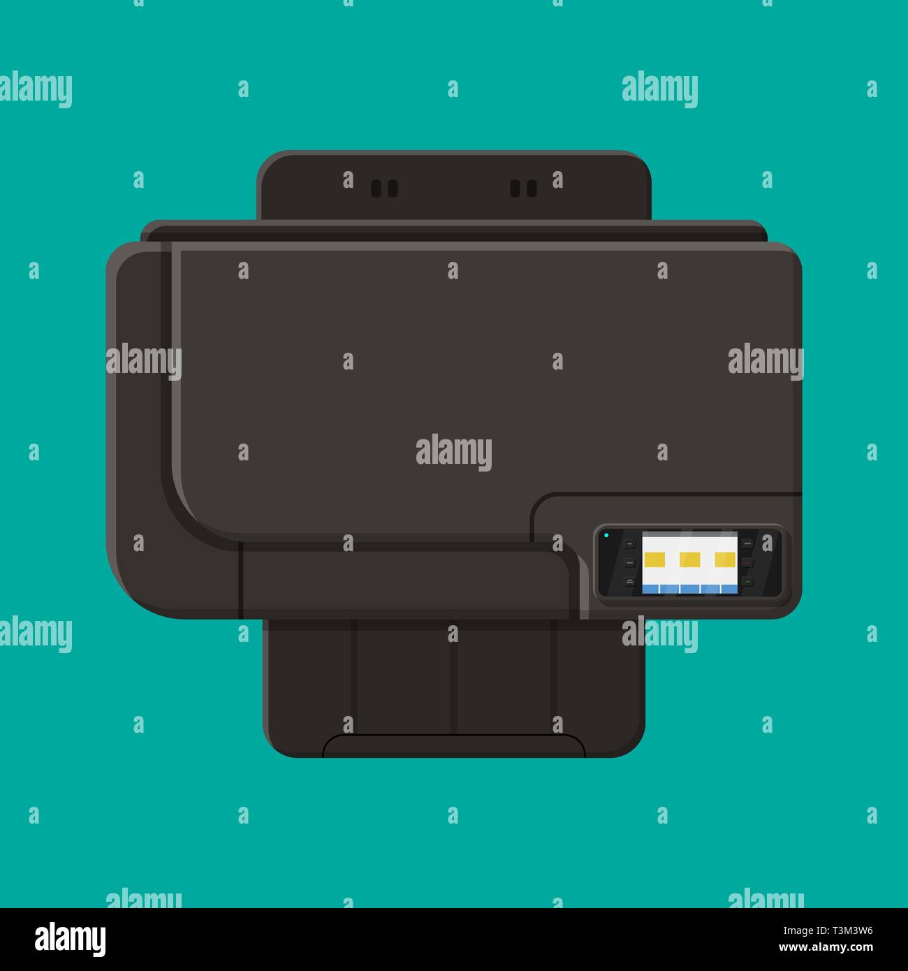 Computer printer. Laser or inkjet. All in one printer. Modern device ...