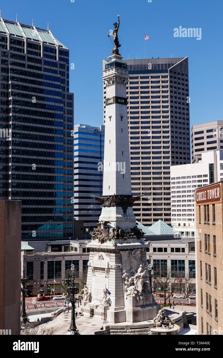 Indianapolis - Circa April 2019: Indianapolis Downtown Skyline and the ...