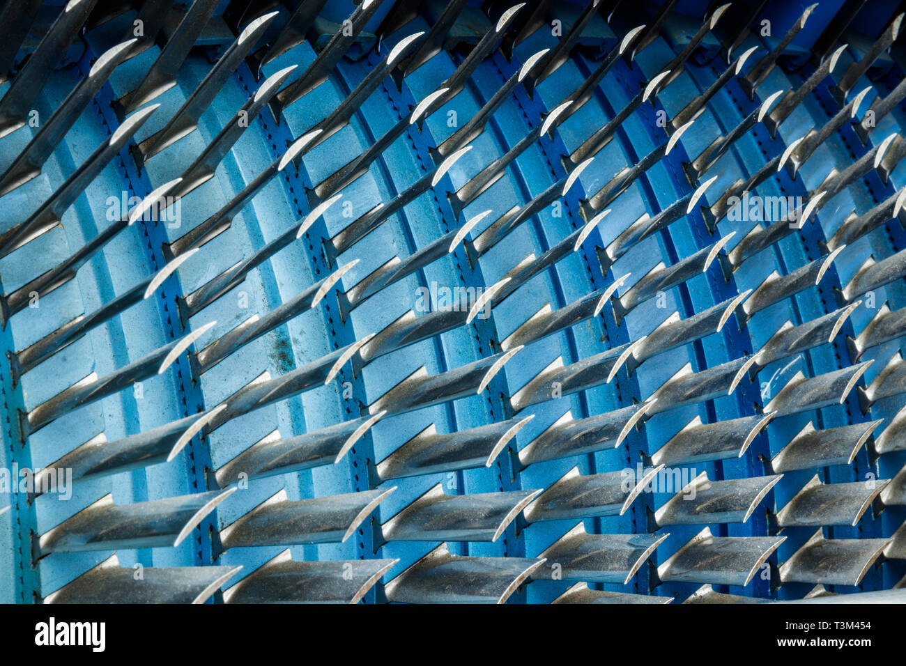 Air compressor turbine blades of an airplane turbojet jet engine I ...