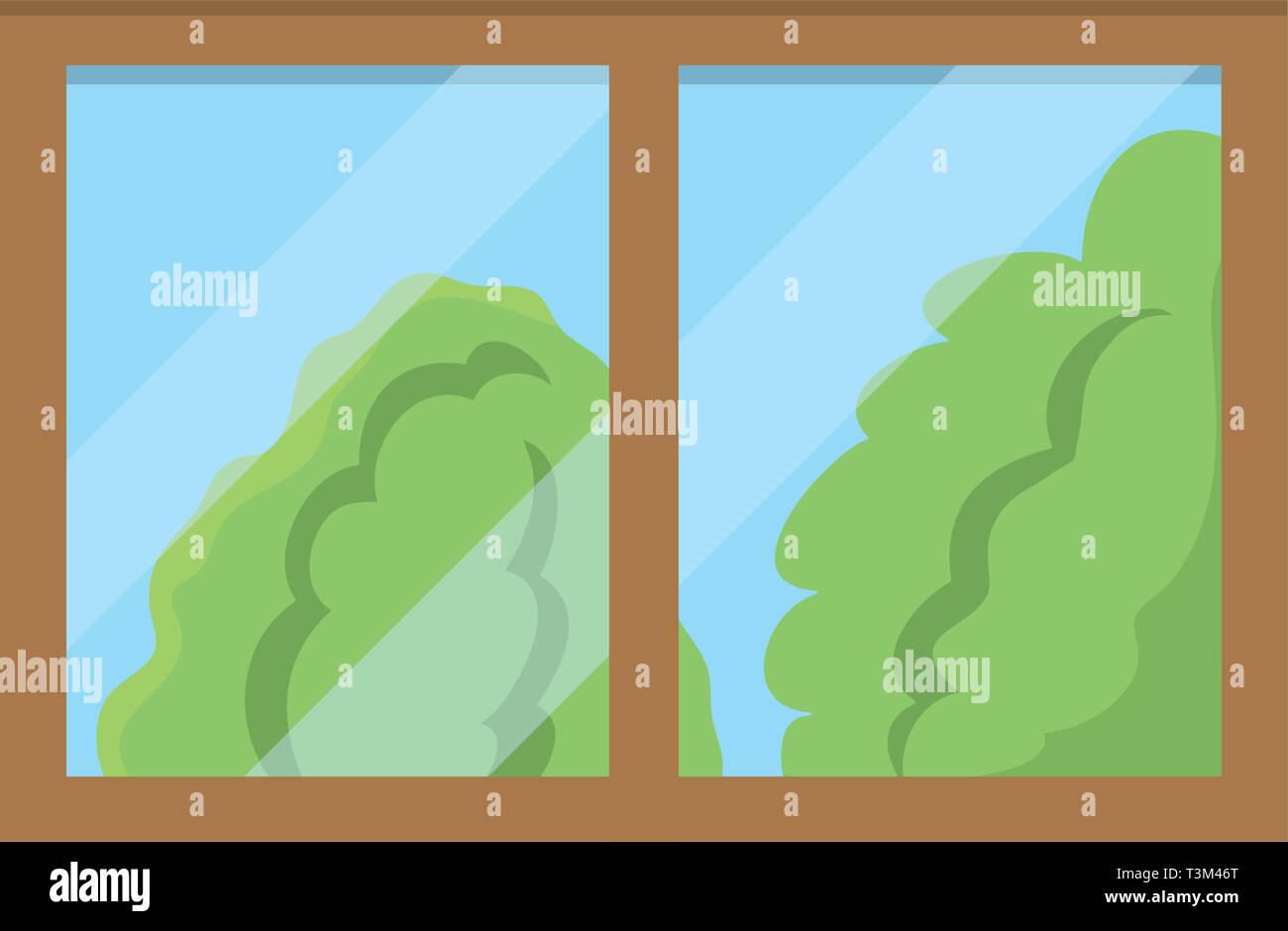 furniture concept element window view cartoon vector illustration ...