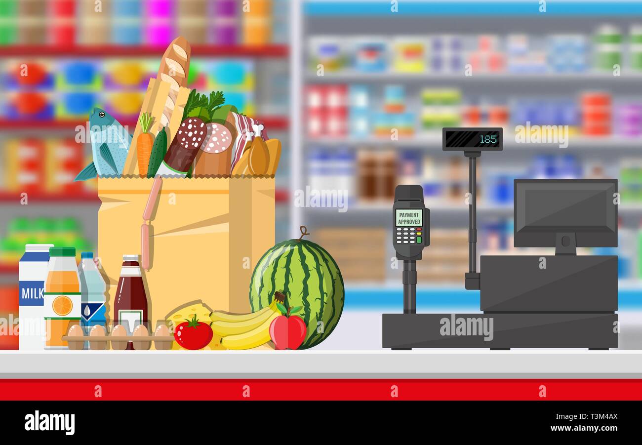 Store interior counter checkout stand hi-res stock photography and ...