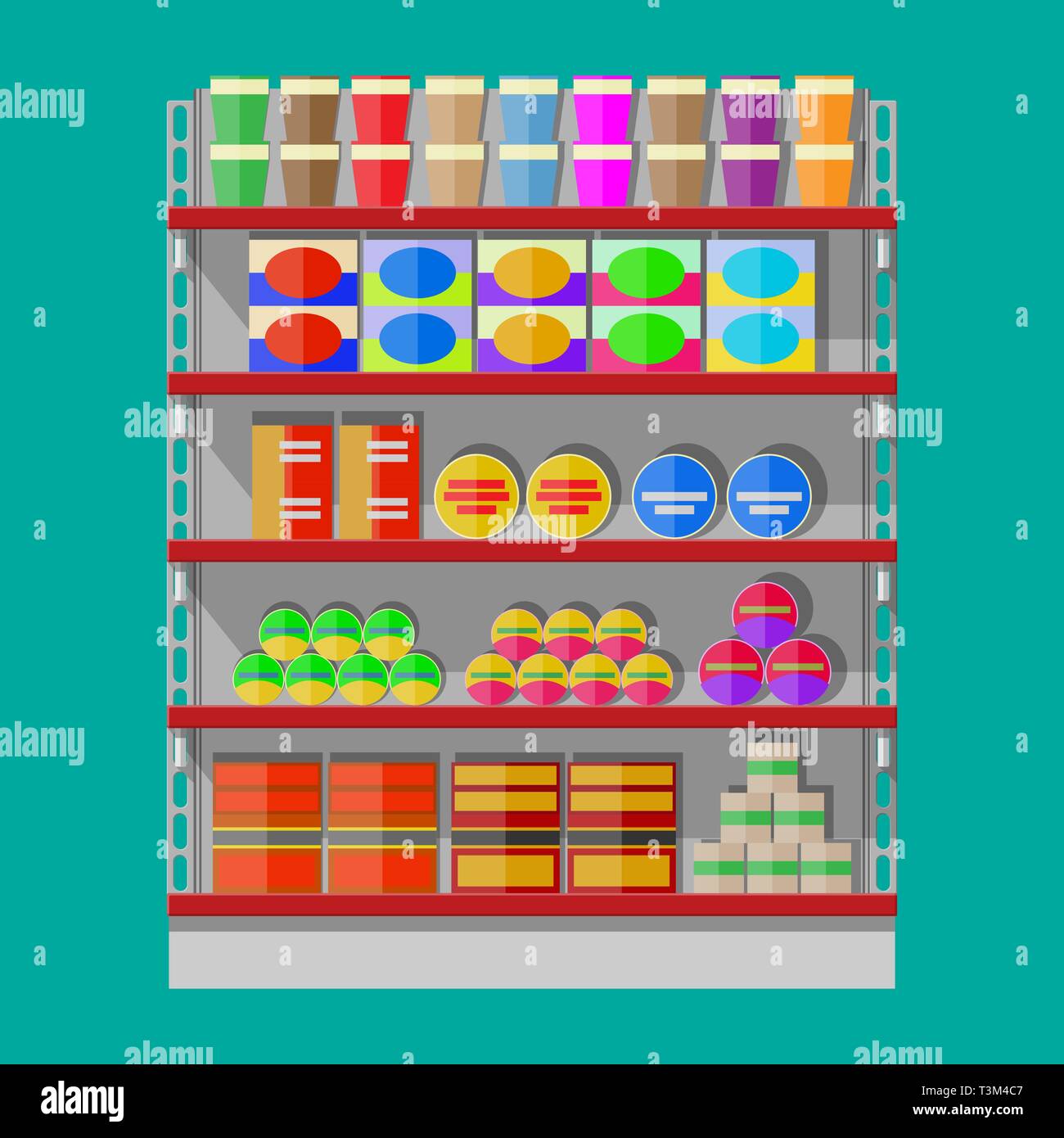 Supermarket Shelves Vector