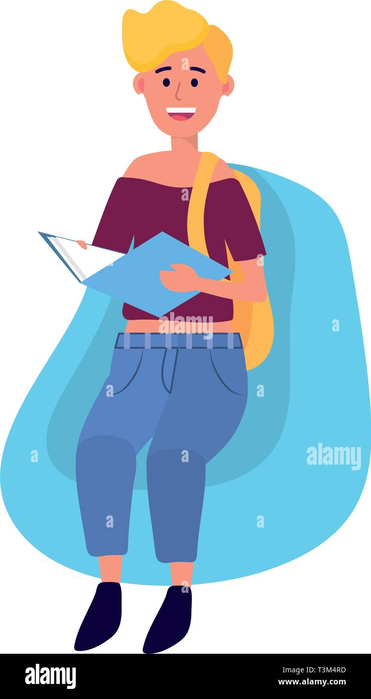 young people woman reading cartoon vector illustration graphic design ...