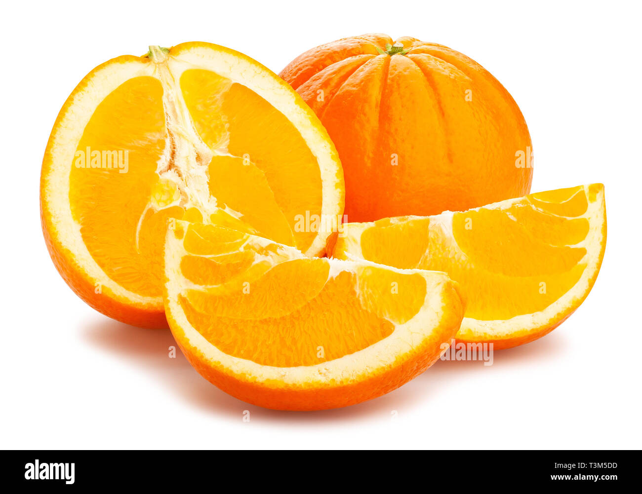 sliced orange fruit path isolated Stock Photo - Alamy