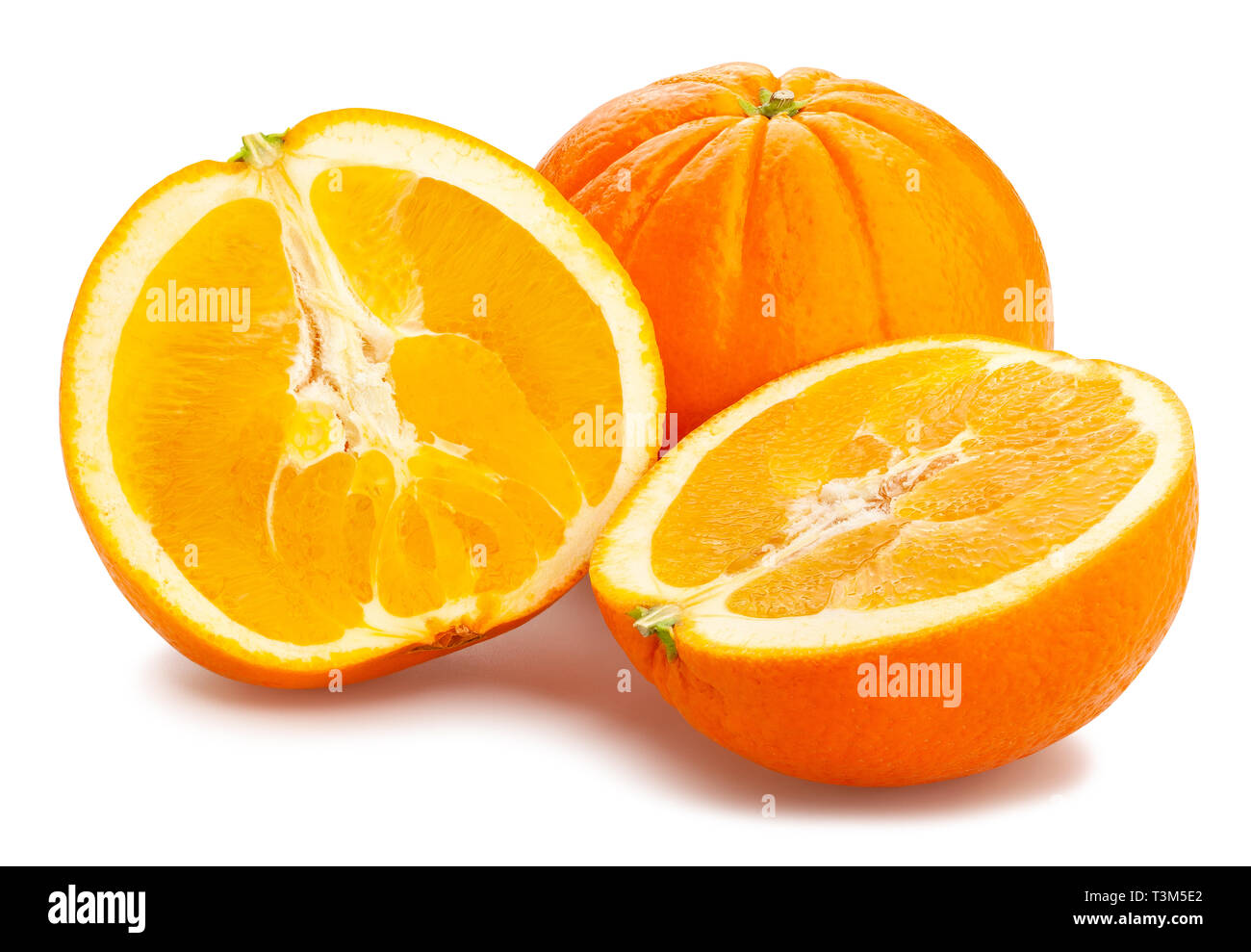 sliced orange fruit path isolated Stock Photo - Alamy