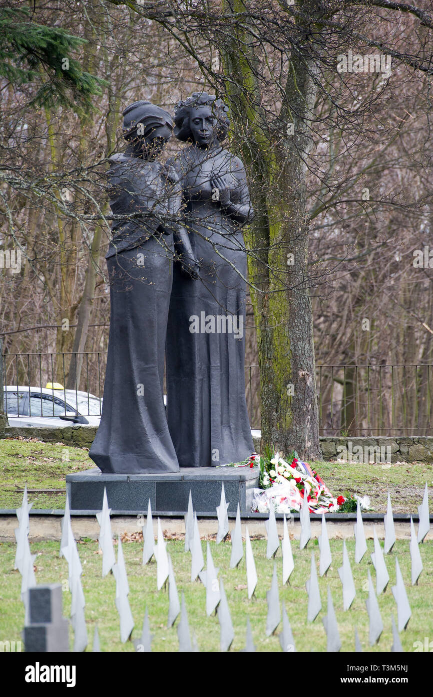 Soviet war cemetery in Gdansk, Poland. March 27th 2019, where some 4000 ...