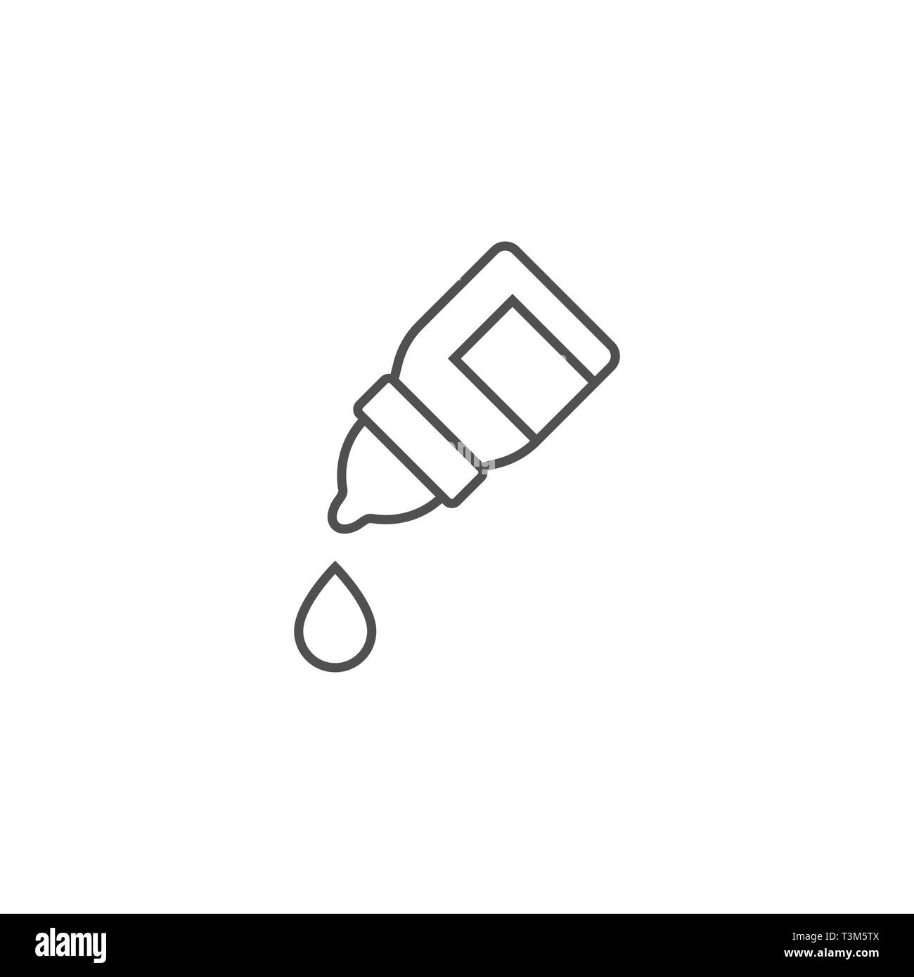 Eye Drops Related Vector Line Icon. Drugs. Isolated on White Background ...