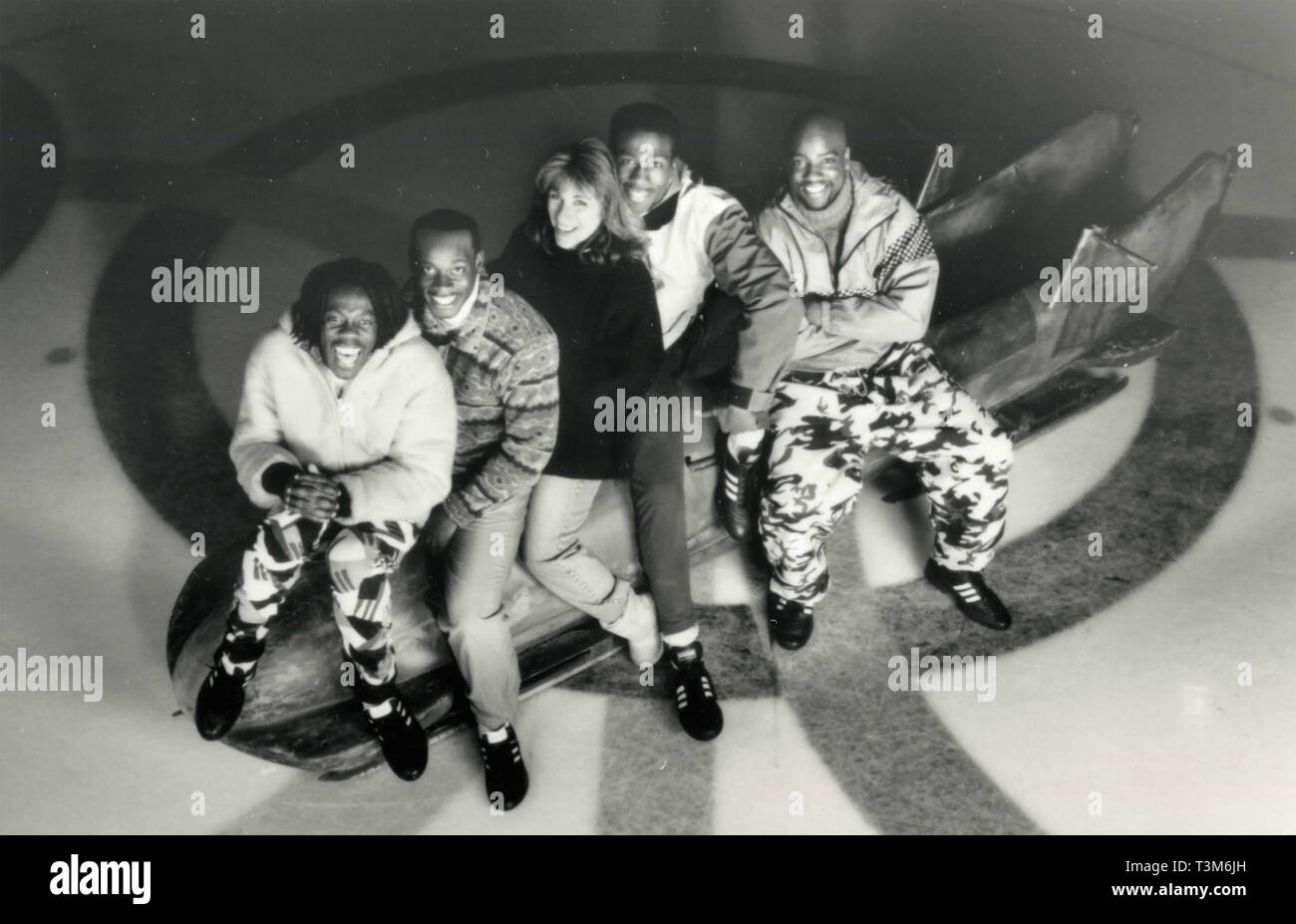 The cast on the set of the movie Cool Runnings, 1993 Stock Photo - Alamy