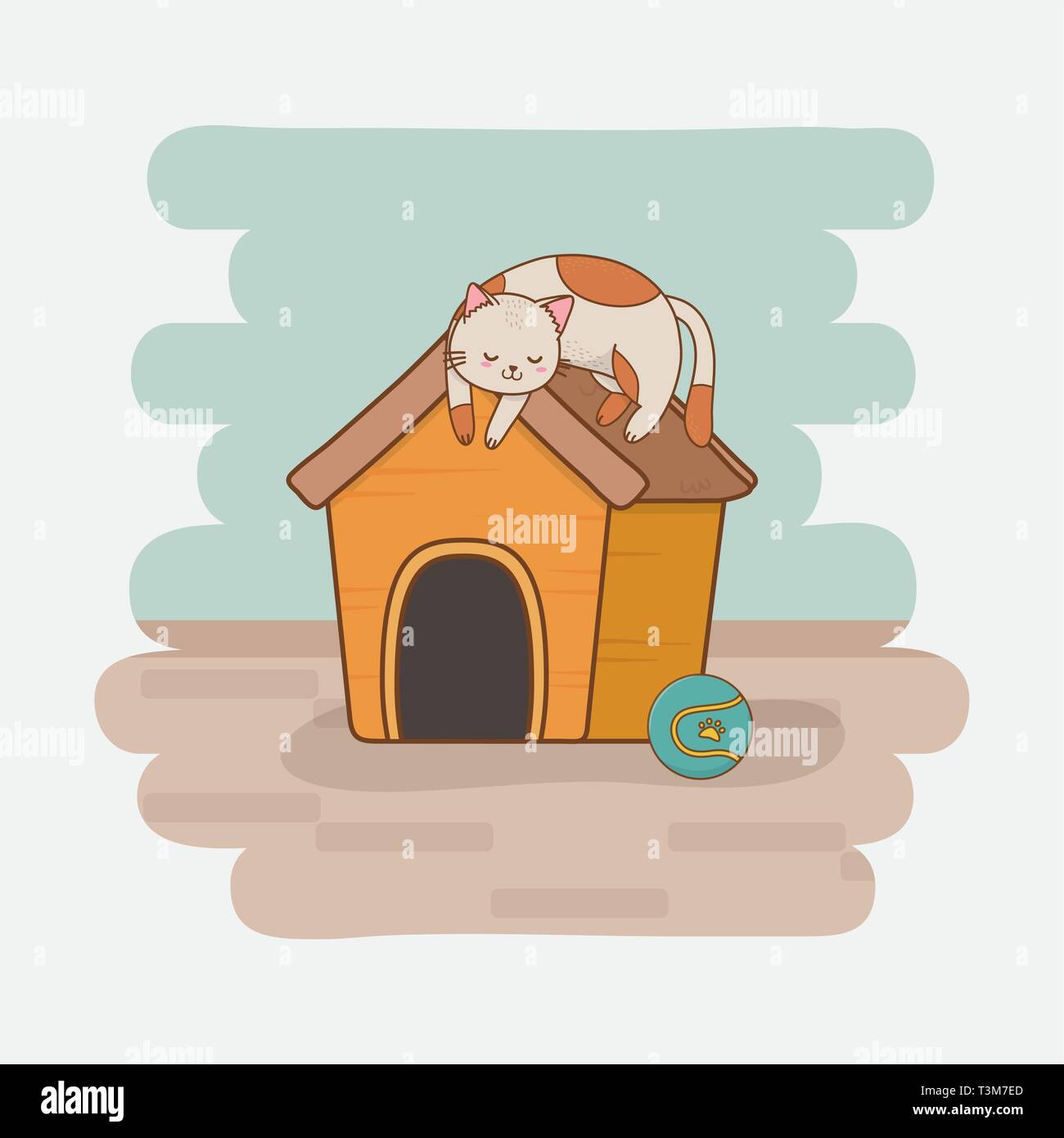 cute little kitty mascot character vector illustration design Stock ...