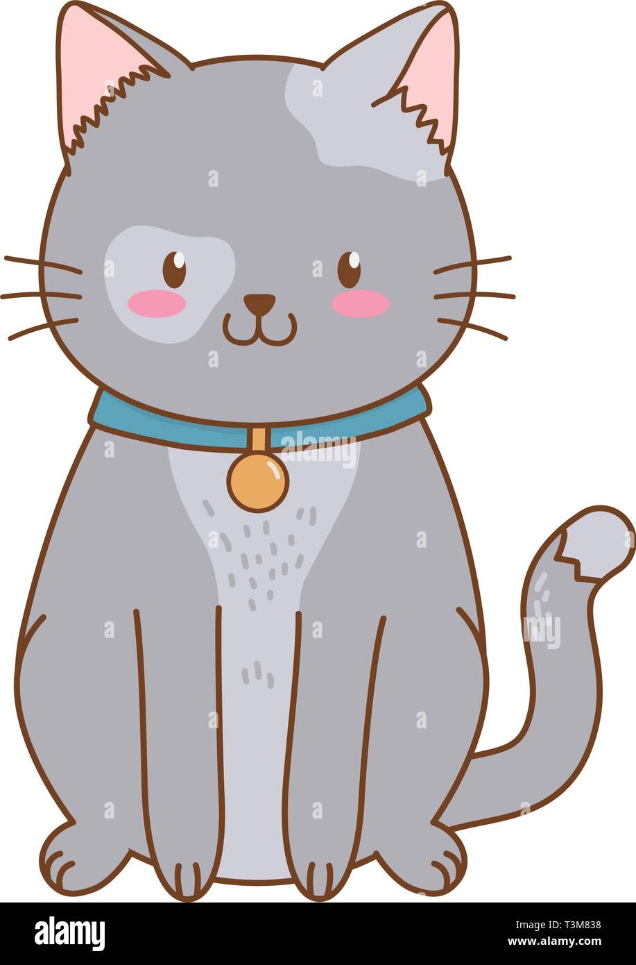 cute funny pet cat cartoon vector illustration graphic design Stock ...