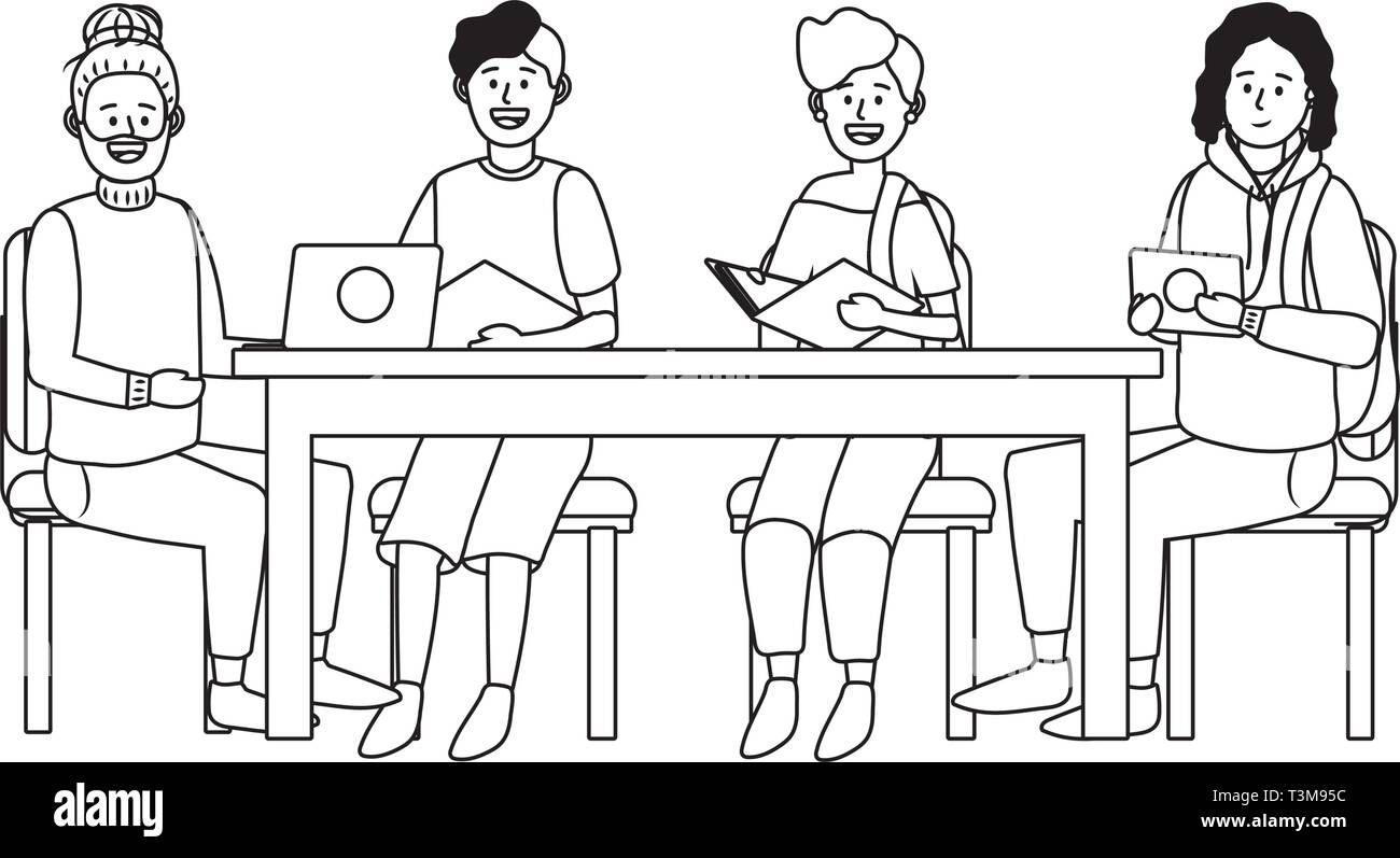 Meeting Table Cartoon High Resolution Stock Photography and Images - Alamy