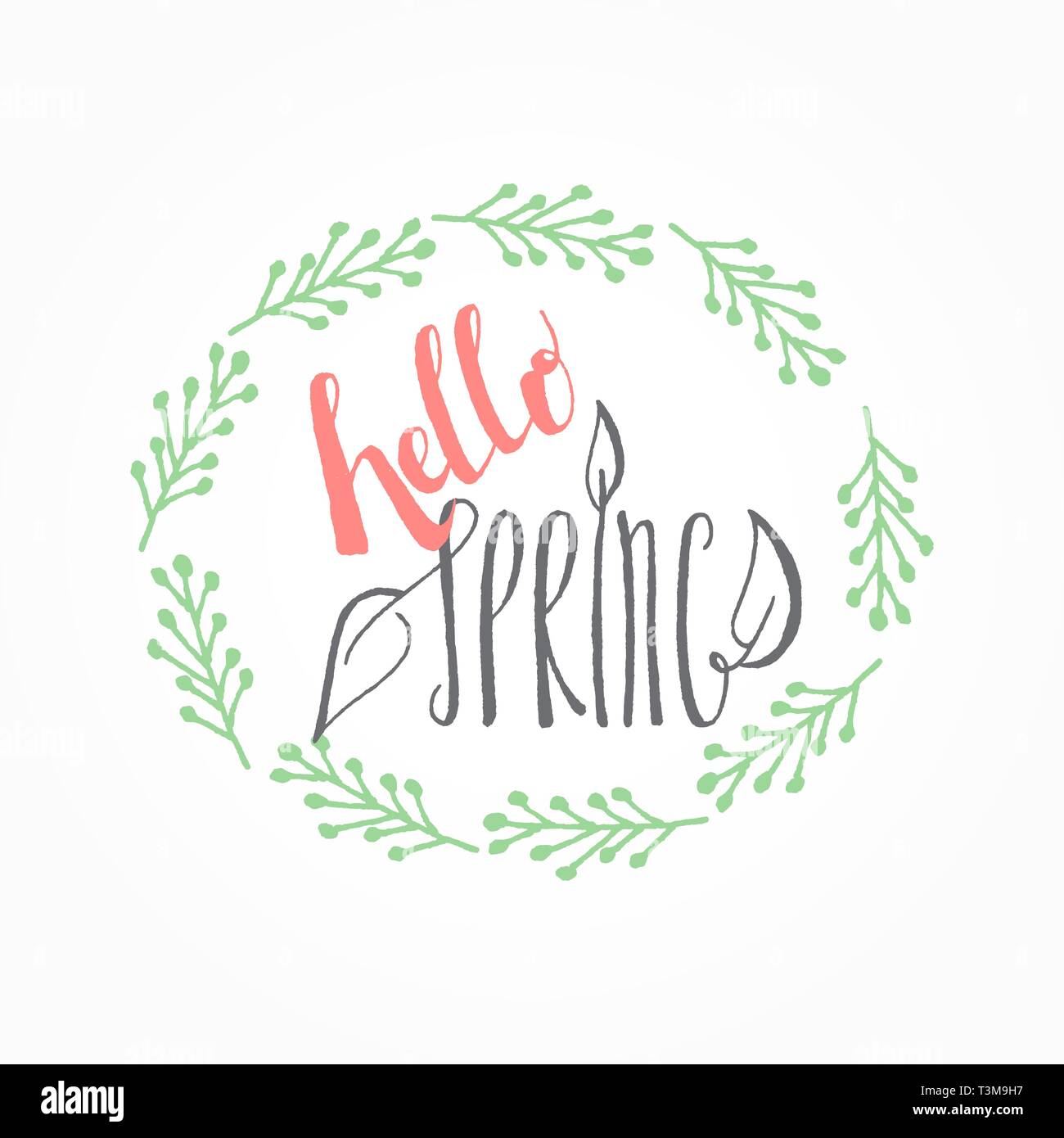 Handwritten calligraphic Spring lettering Stock Vector Image & Art - Alamy