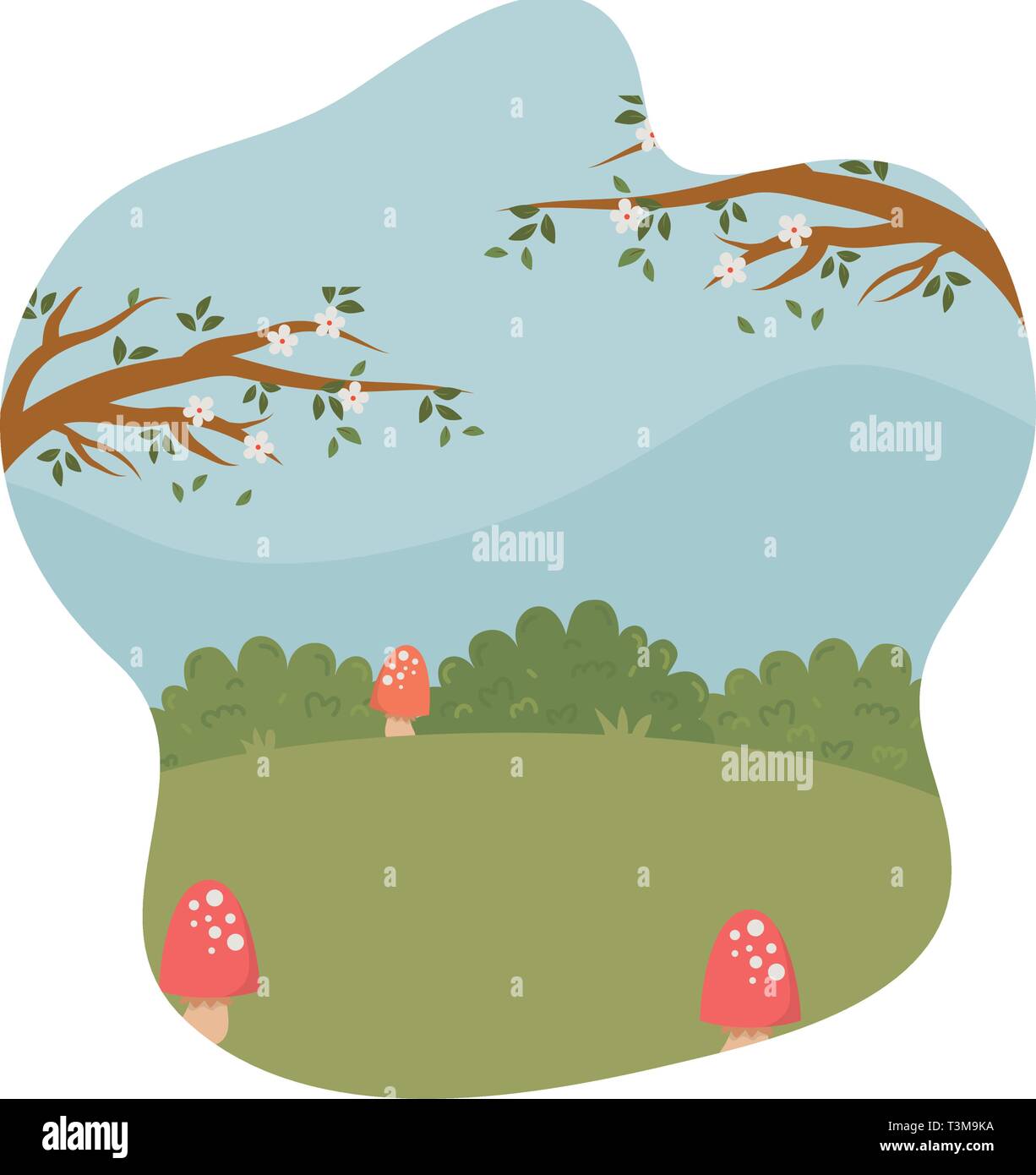 outdoor scene cartoon vector illustration graphic design Stock Vector ...