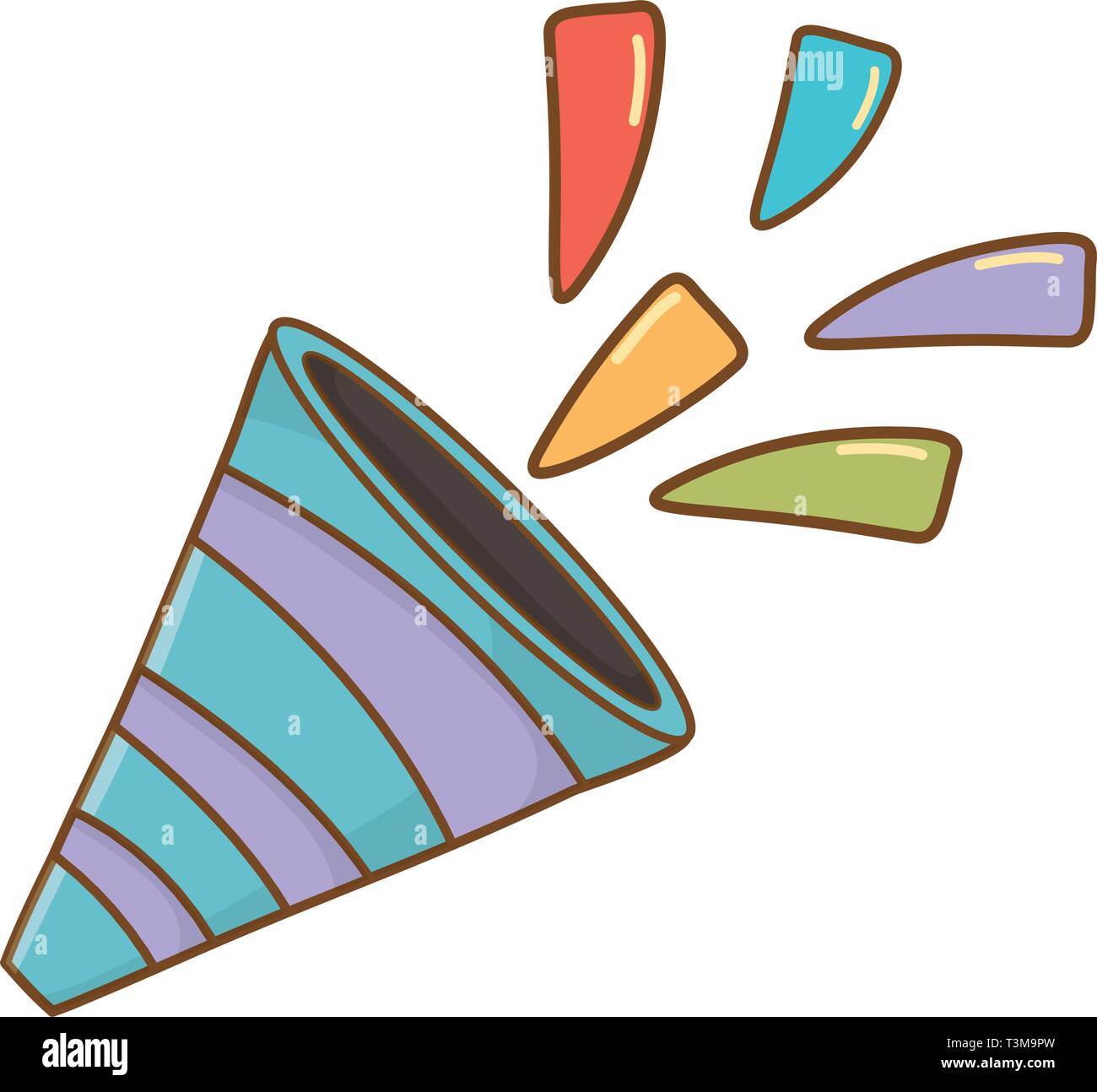 birthday party festive element whistle cartoon vector illustration ...