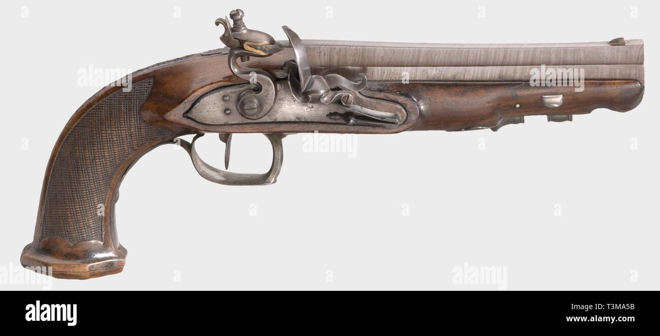 Small arms, pistols, flintlock pistol, calibre 16,5 mm, marked "ELG ...