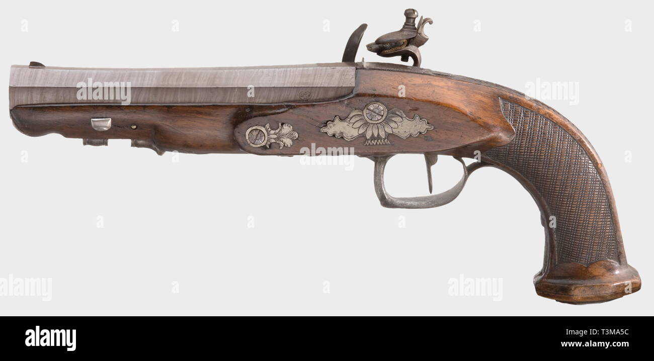 Small arms, pistols, flintlock pistol, calibre 16,5 mm, marked "ELG ...