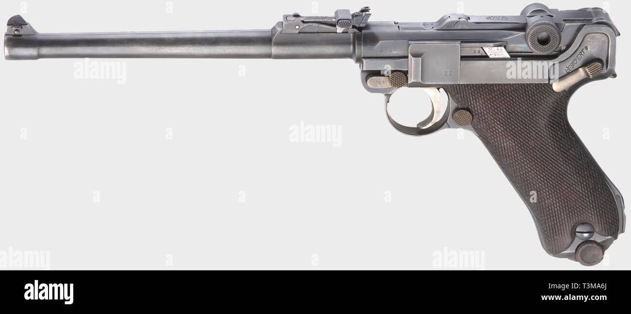 Small arms, pistols, Luger Pistol 08 Parabellum, caliber 9 mm ...