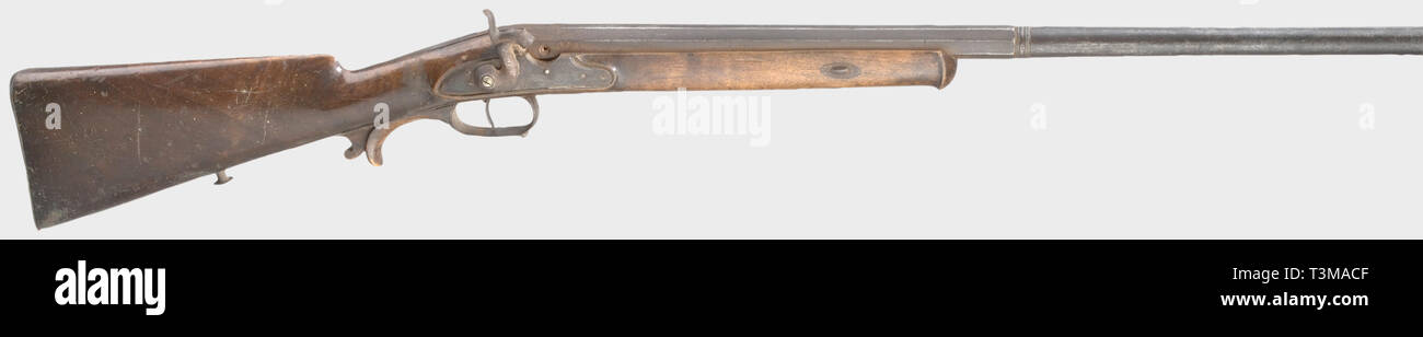 Civil long arms, flintlock and caplock, flintlock and two caplock ...