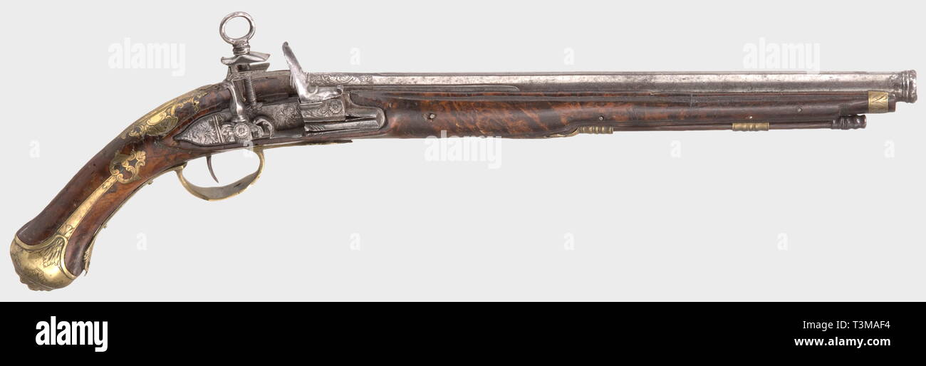 Small arms, pistols, Miquelet flintlock pistol, caliber 13 mm, Italy ...