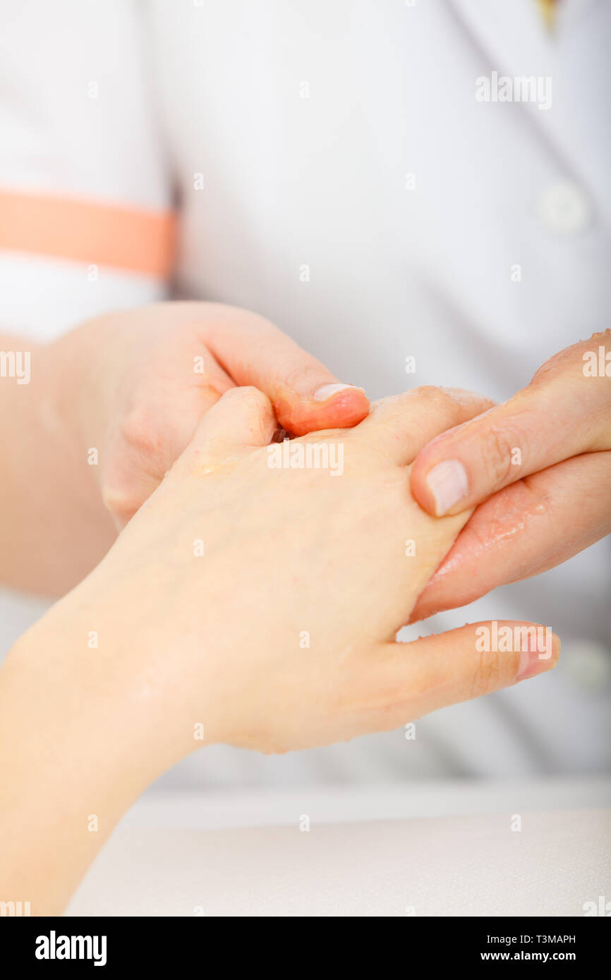 Handcare, manicure and pedicure, spa wellness treatment concept. Woman ...