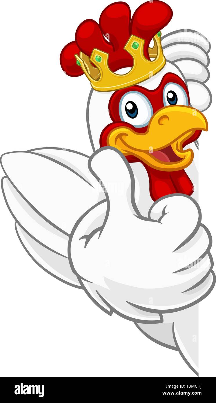 King Chicken Rooster Cockerel Bird Crown Cartoon Stock Vector Image ...