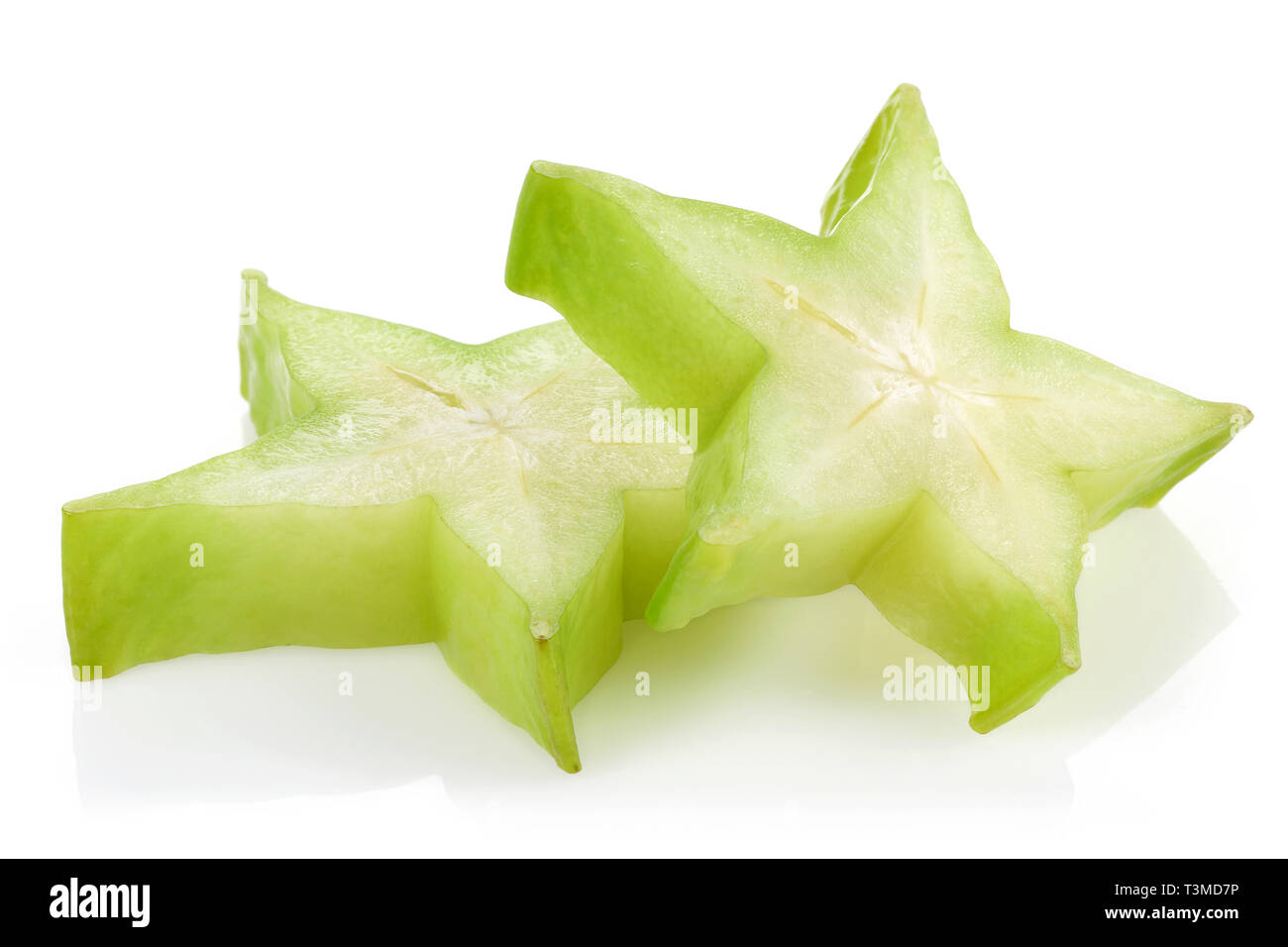 Fresh Star fruit slices isolated on white background Stock Photo - Alamy