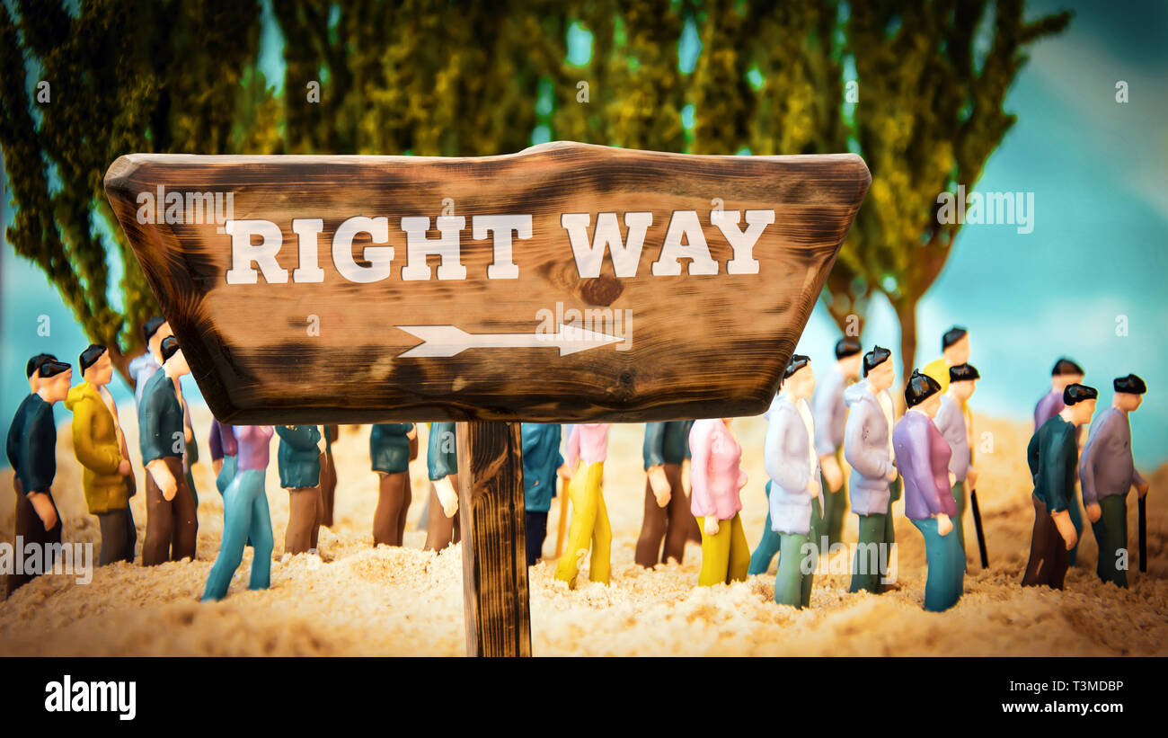 Street Sign Right Way Stock Photo - Alamy