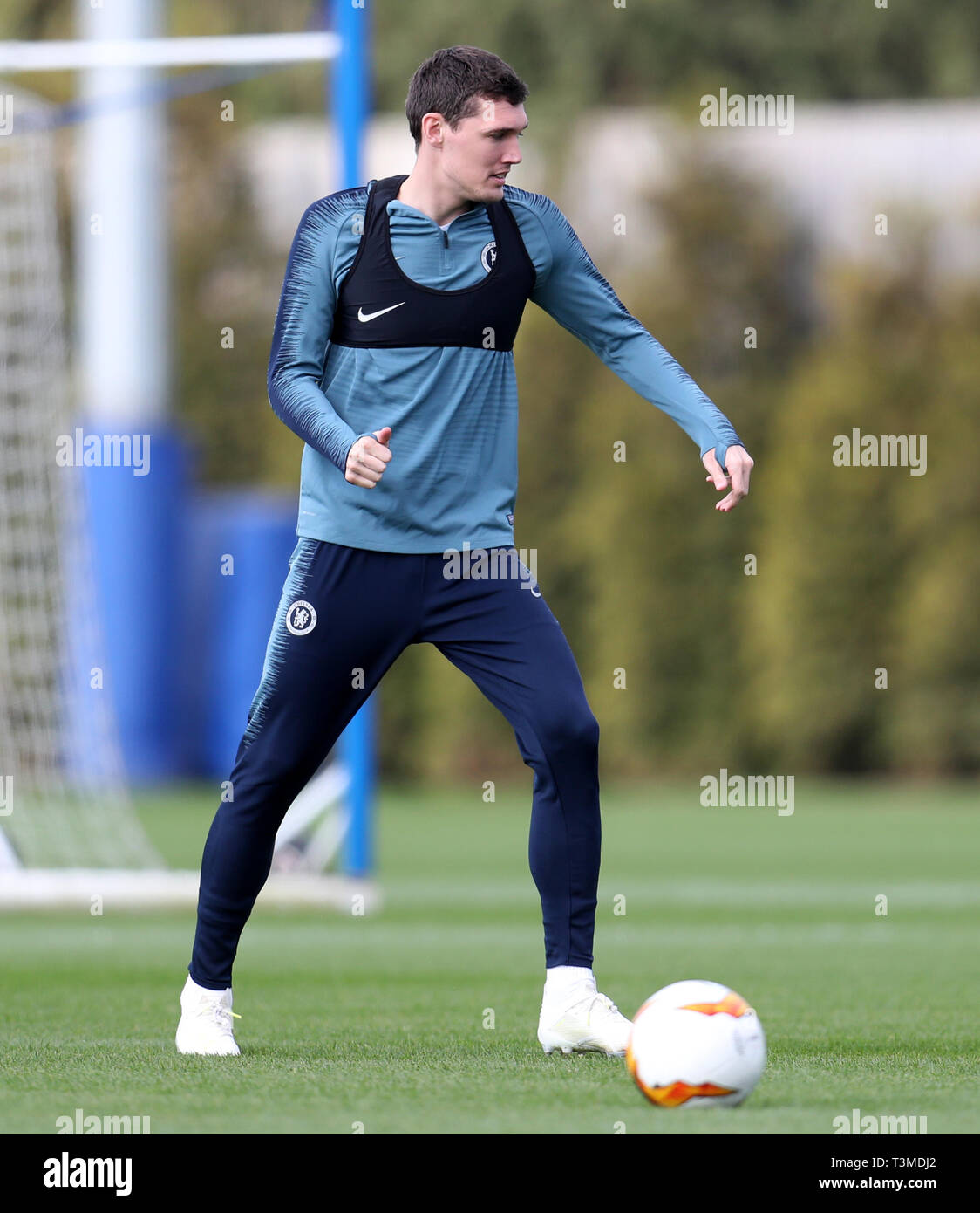 Chelsea's Andreas Christensen in action during the training session at ...