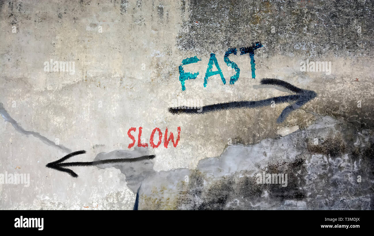 Street Graffiti Fast versus Slow Stock Photo - Alamy