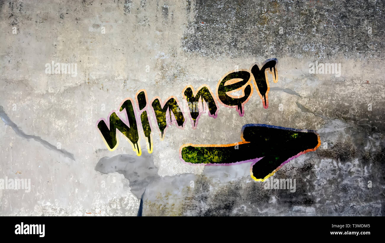 Street Graffiti to Winner Stock Photo - Alamy
