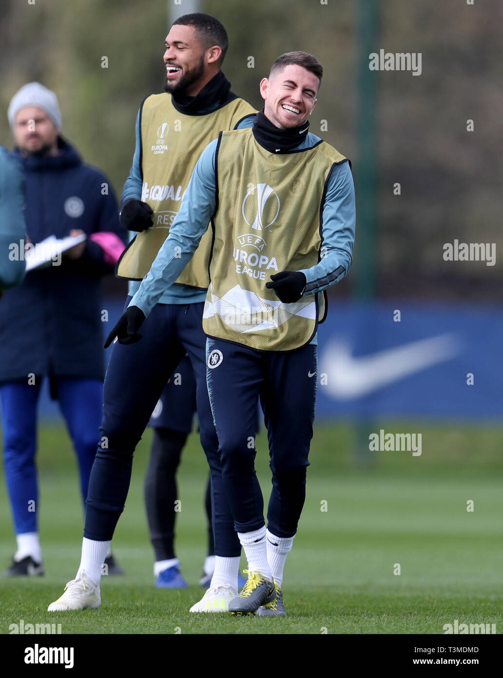 Chelsea's Jorginho (right) and Ruben Loftus-Cheek joke about during the ...