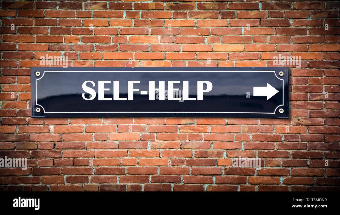 Self help road sign hi-res stock photography and images - Alamy