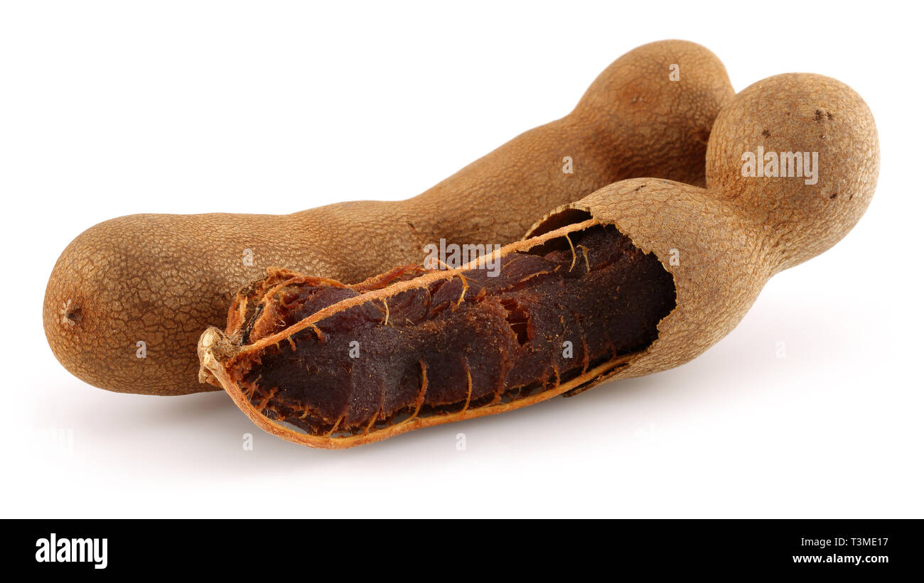 Fresh tamarind fruit isolated on white background Stock Photo - Alamy