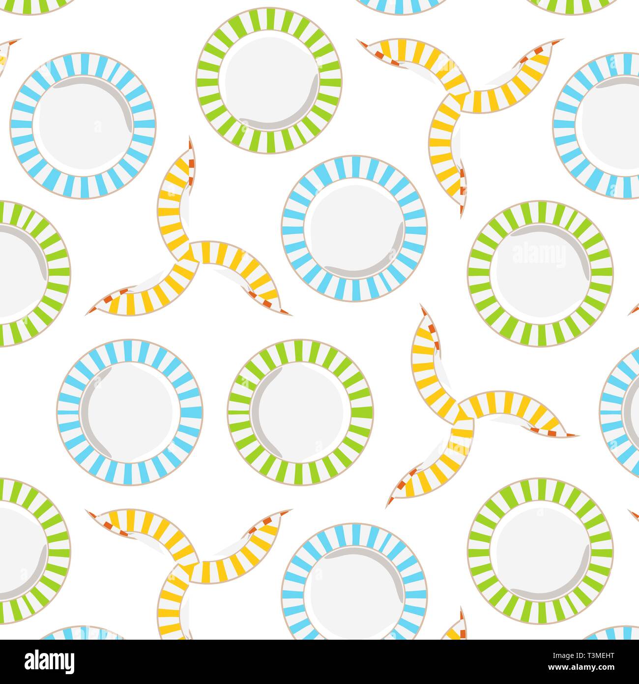 Abstract background pattern with pink and blue plates. Baby motifs ...