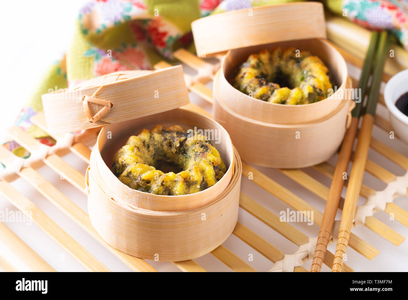 Asian Food concept homemade Dim Sum fried steamed garlic chives ...