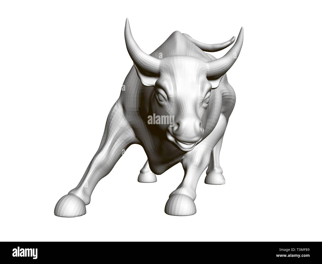 Vector illustration of a running bull. 3D. Polygonal figurine of a ...