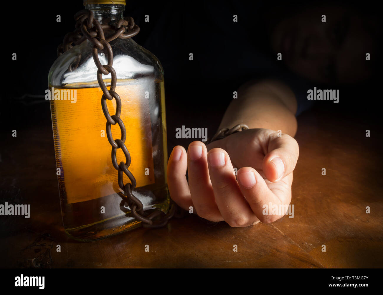 Alcohol slave or Alcoholism ,social problem Stock Photo - Alamy