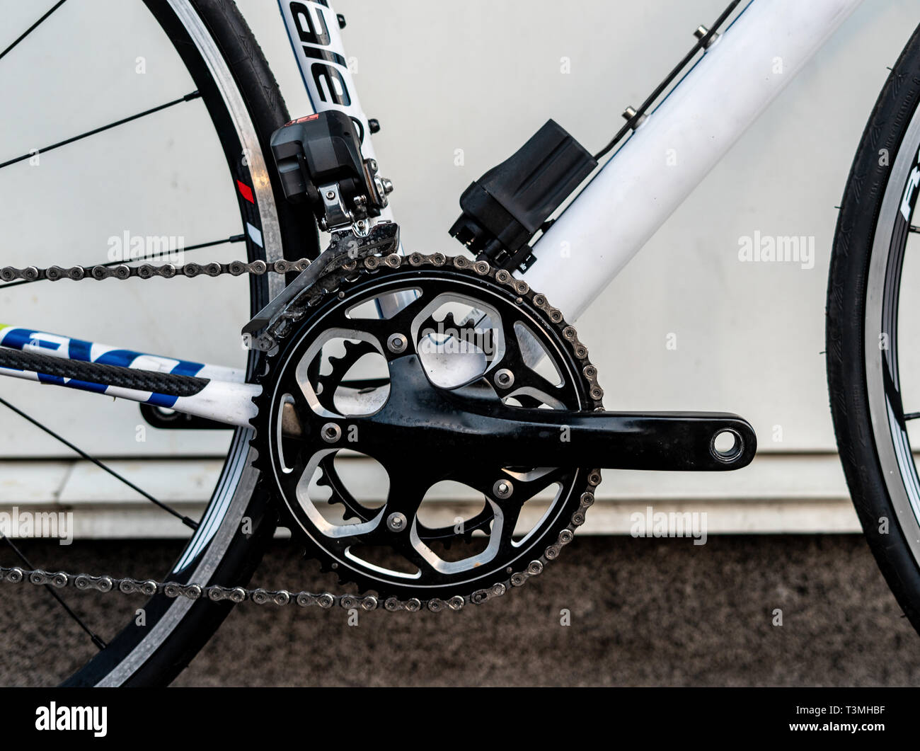 Sport modern black road bike crankset Stock Photo - Alamy