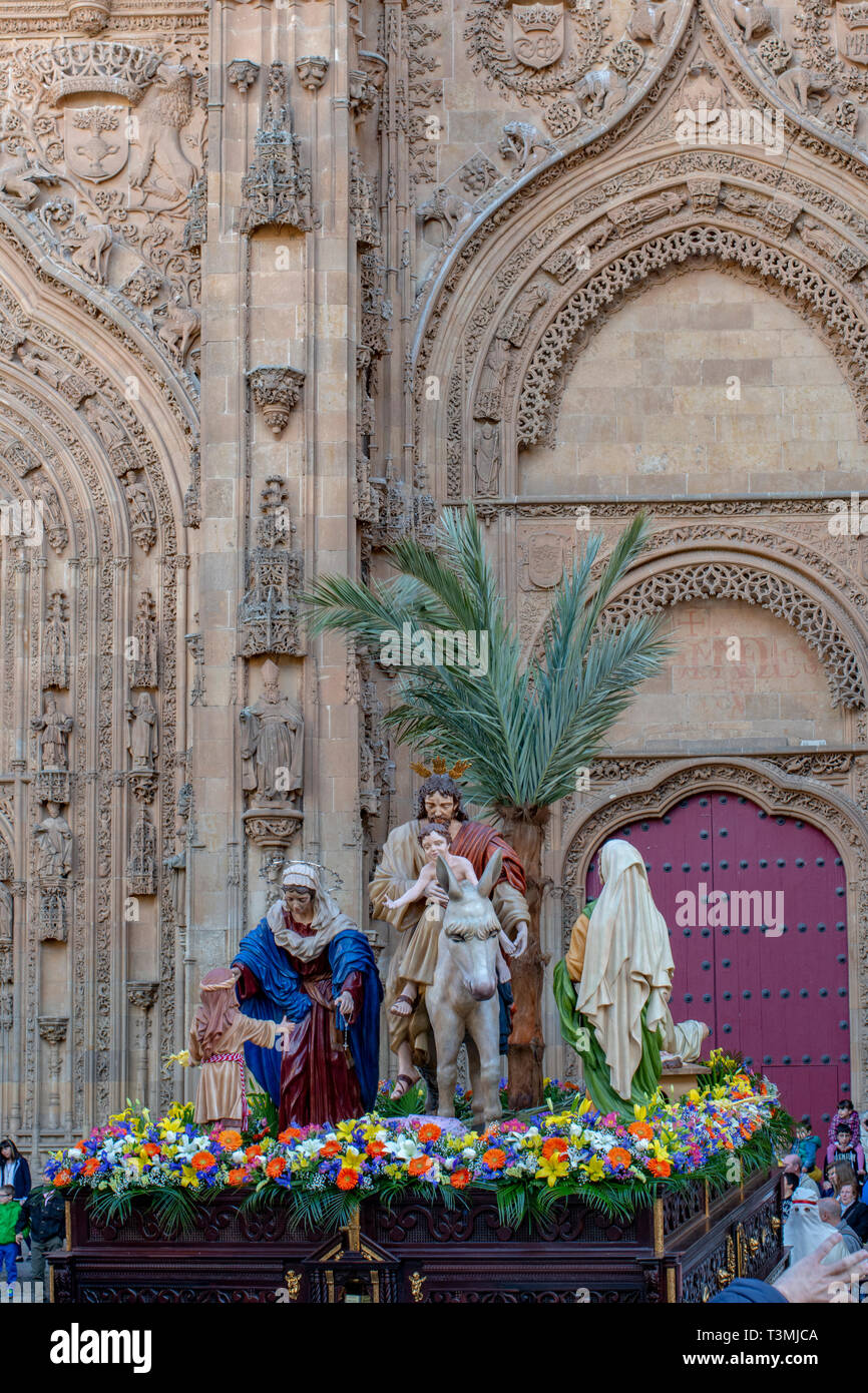 Salamanca; Spain; March 2015: Traditional Spanish Holy Week procession ...