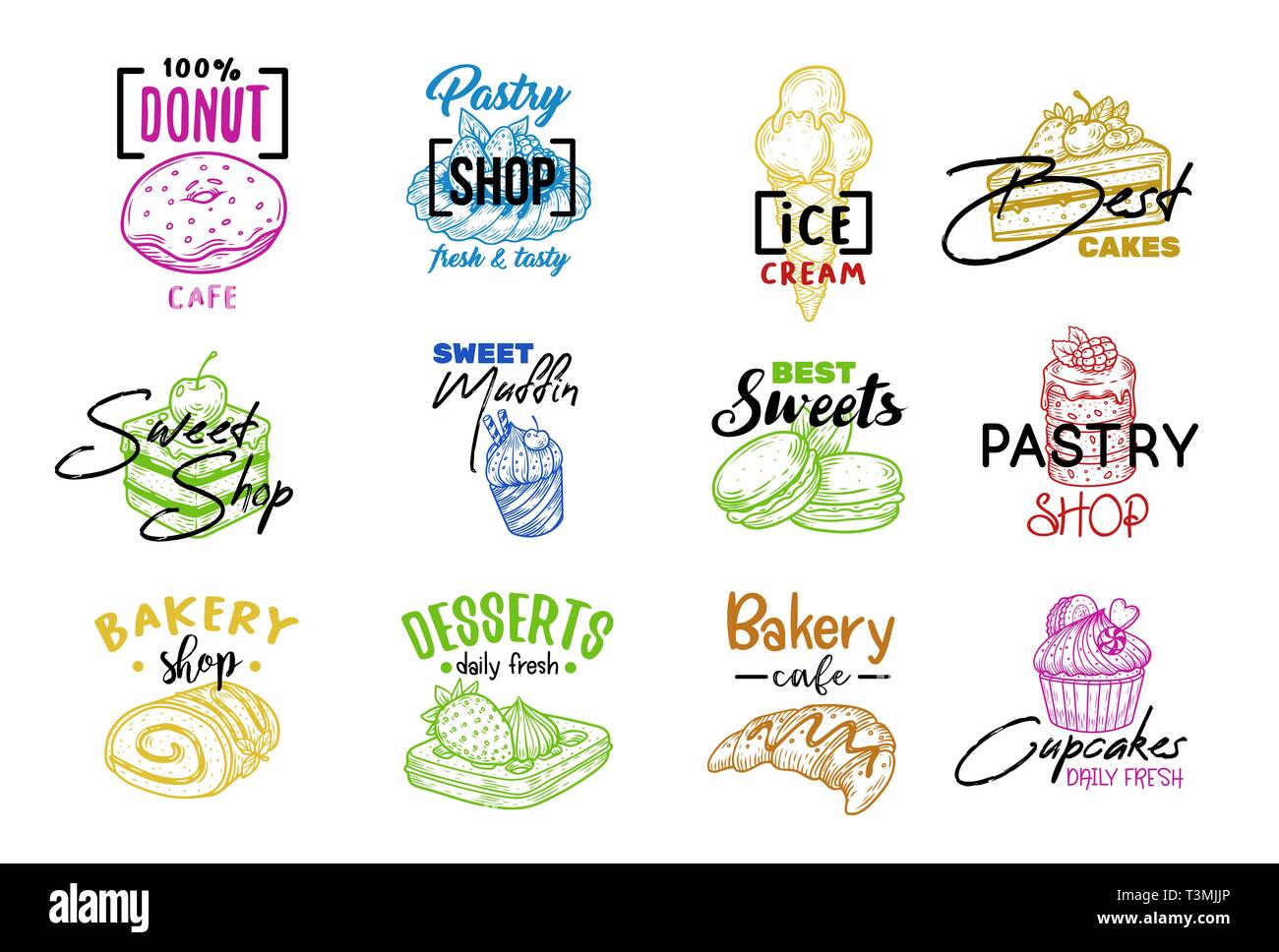 Birthday cake vector sketch Stock Vector Images - Alamy