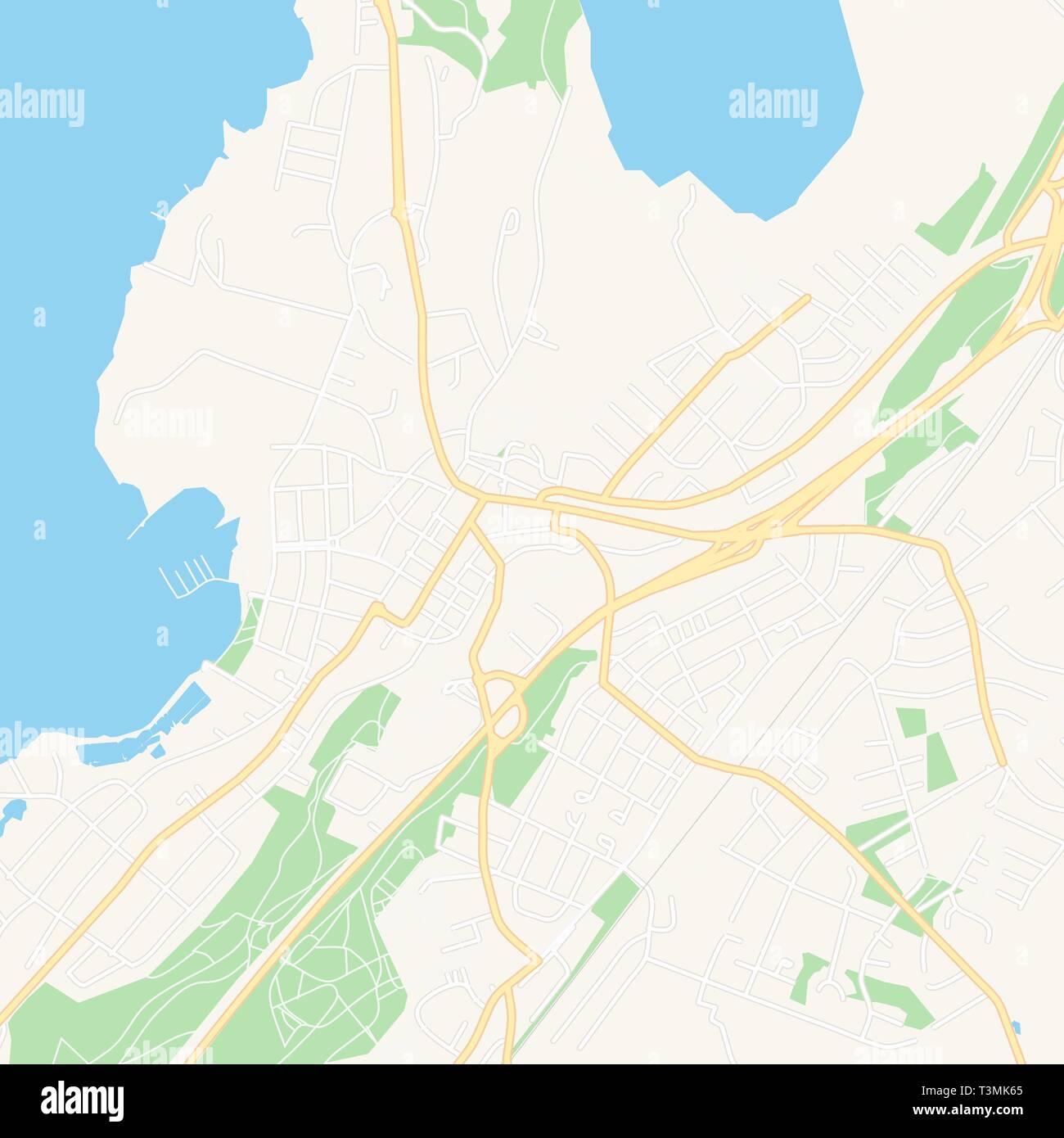 Printable map of Lohja, Finland with main and secondary roads and ...