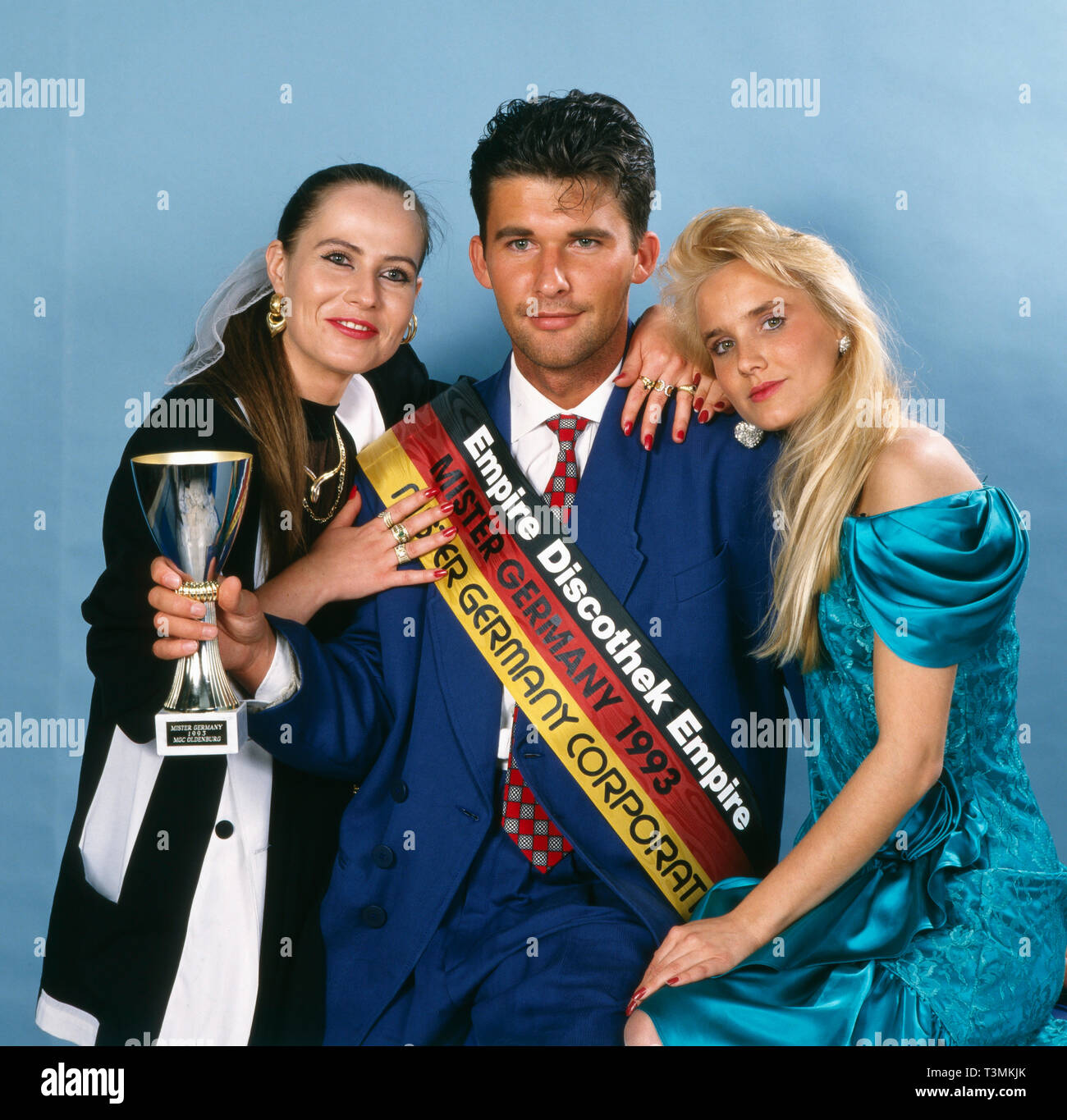 Steffen Hombaum, erster Mister Germany, und Models, Deutschland 1993 ...