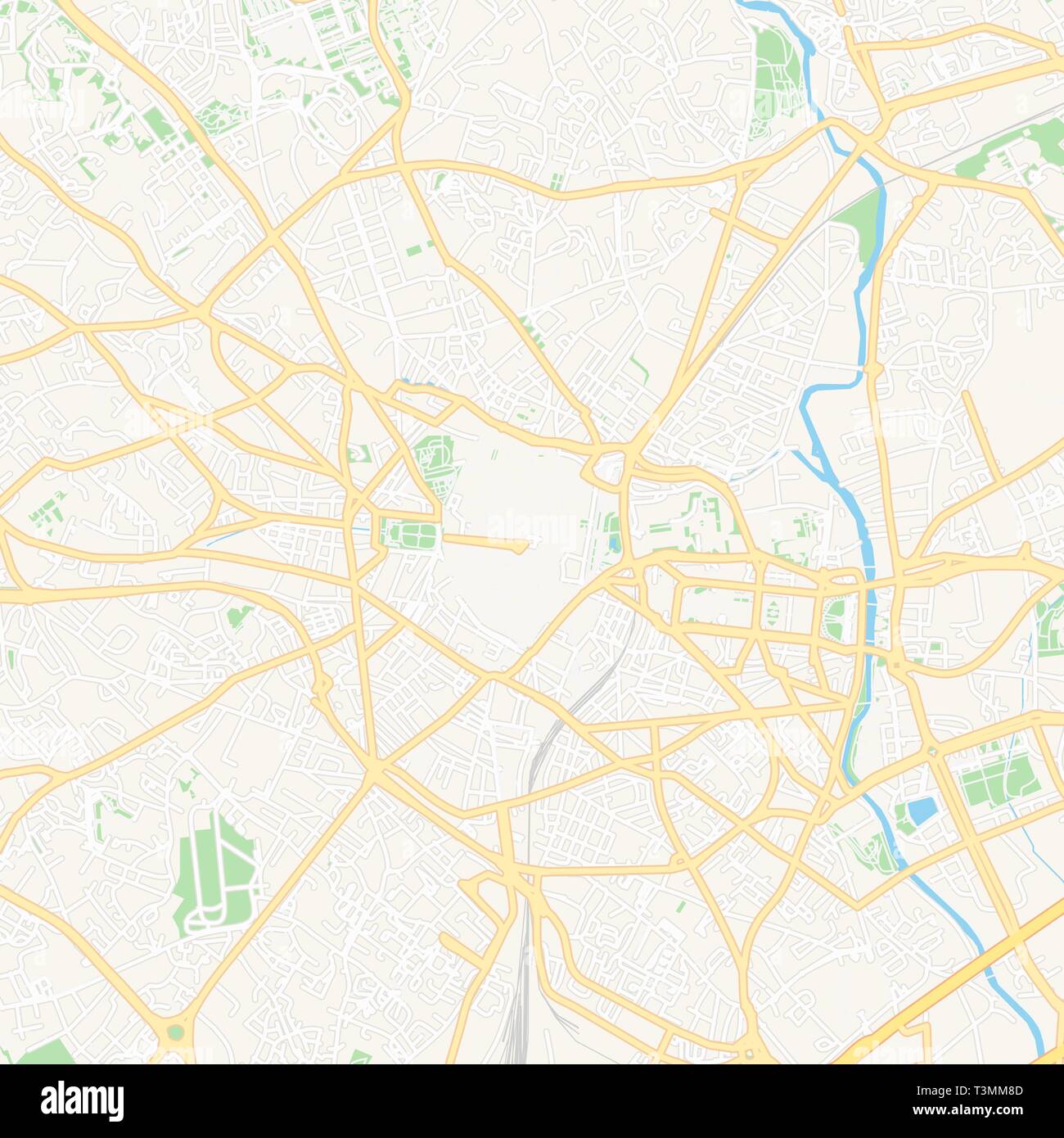 Printable map of Montpellier, France with main and secondary roads and ...
