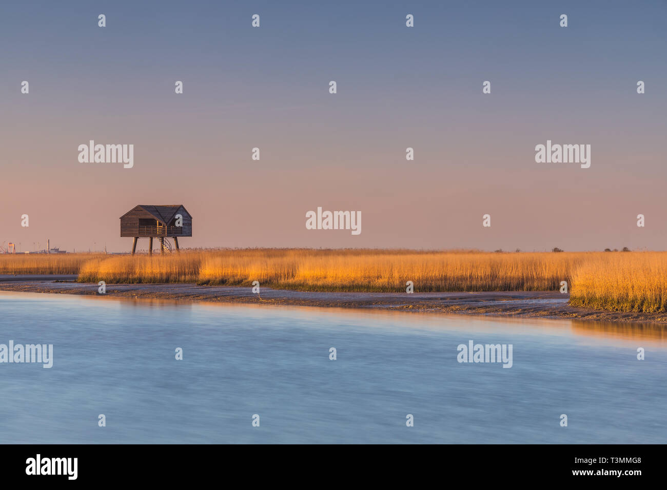 At Nieuwe Statenzijl is the bird watching hut the Kiekkaaste. This is ...