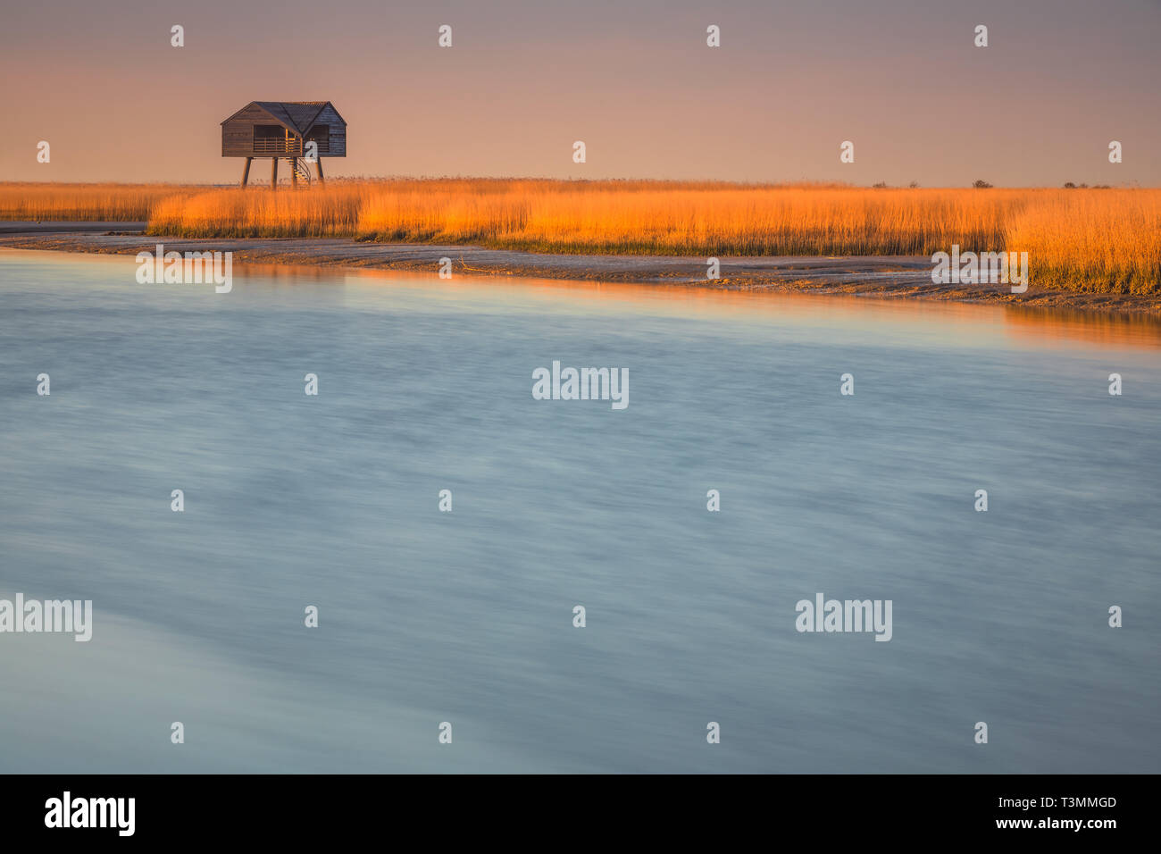 At Nieuwe Statenzijl is the bird watching hut the Kiekkaaste. This is ...