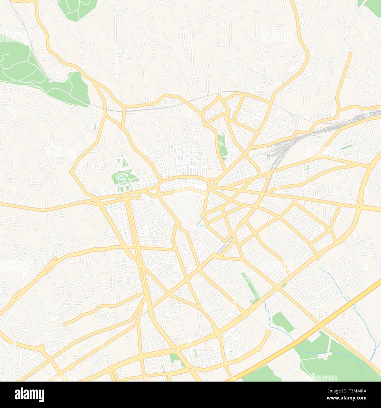 Printable map of Nimes, France with main and secondary roads and larger ...