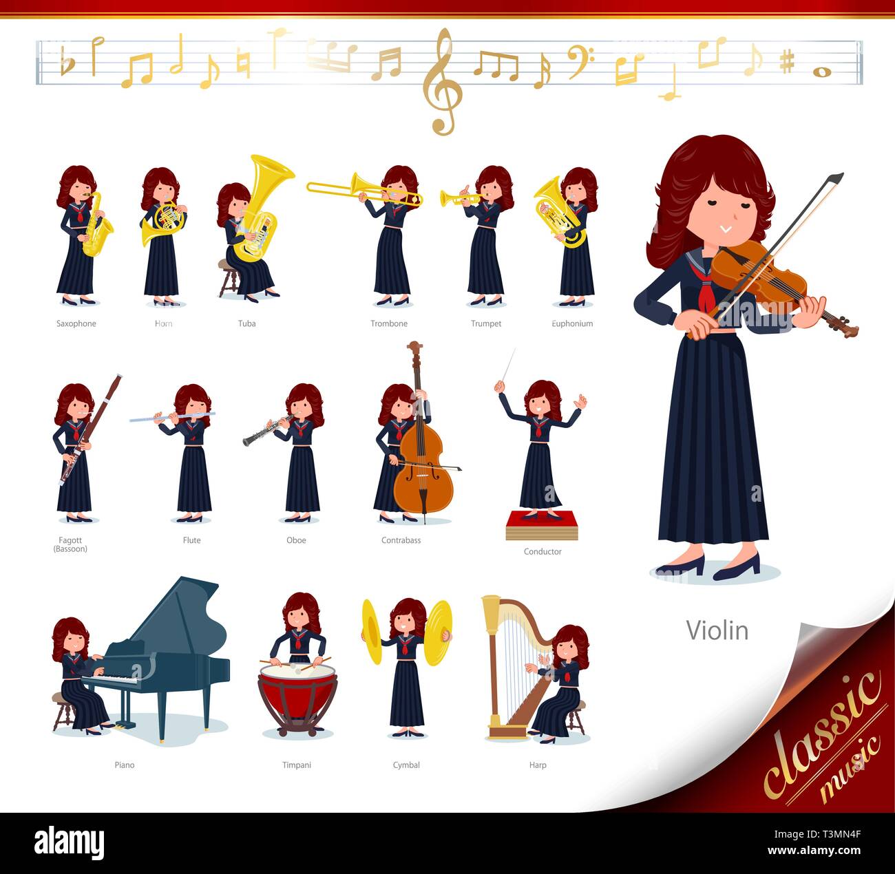 Japan School Uniform Stock Vector Images - Alamy